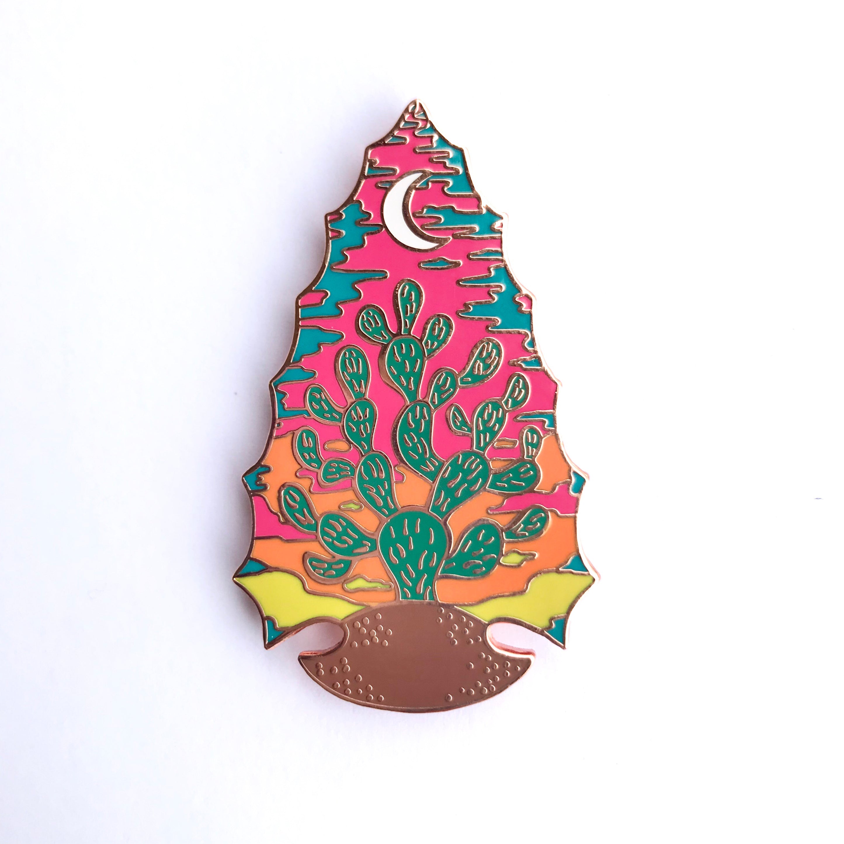 Sunset Cactus Enamel Pin – DieTrying TX